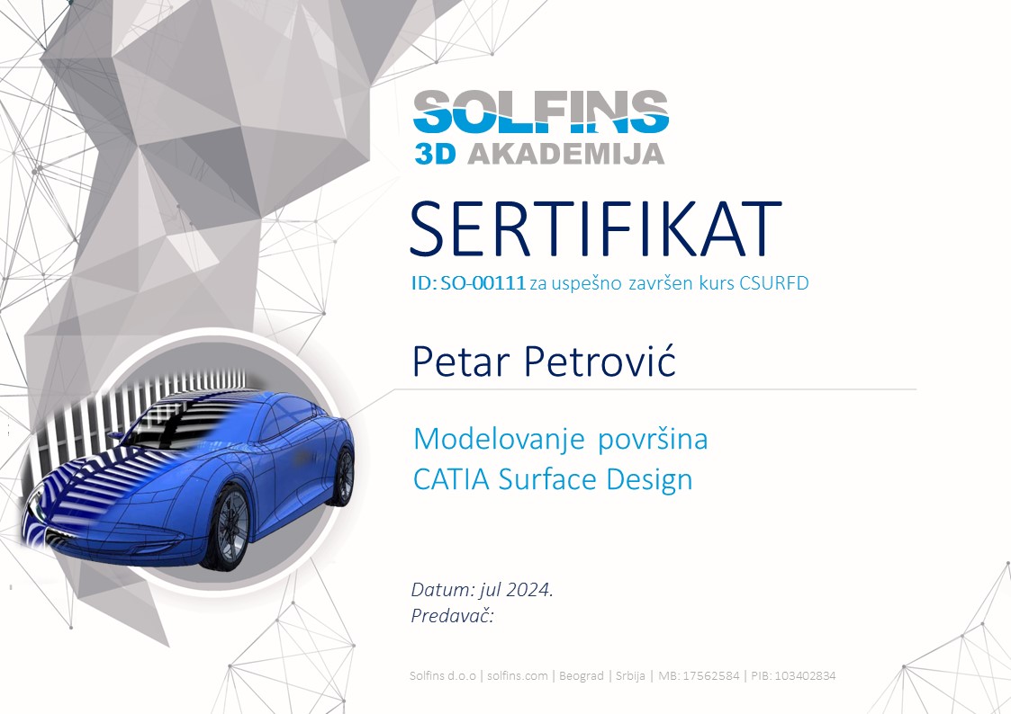 CATIA SURFACE DESIGN - Osnovna obuka za 3D modeliranje površina u CATIA ...