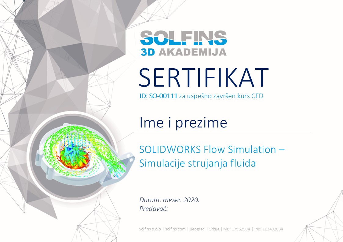 Obuka za SolidWorks Flow Simulation simulacije strujanja fluida (CFD ...