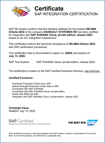 DELMIA Ortems | SOLFINS